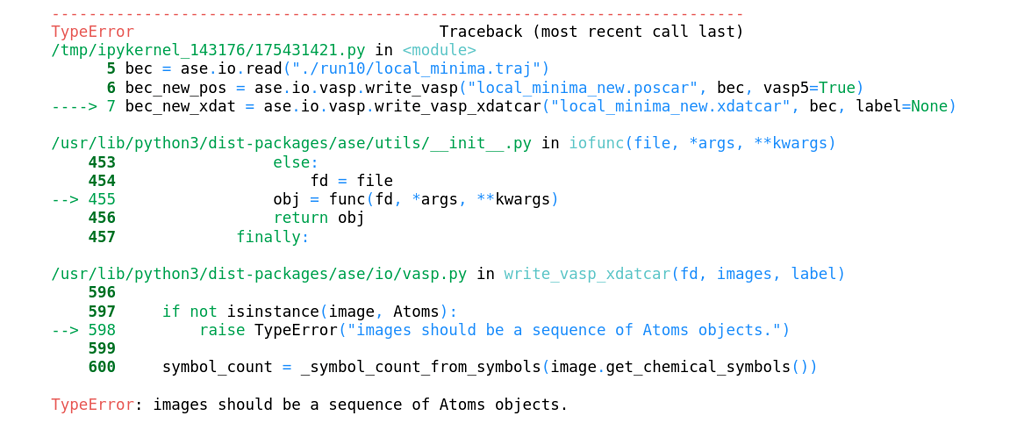 ASE convesion of Trajectory file to XDATCAR - ASE - Materials Science ...